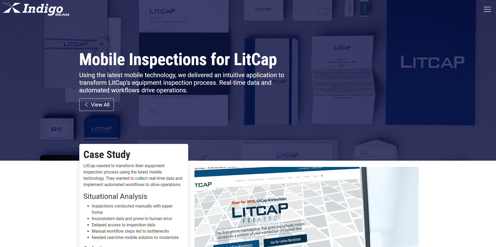 Indigo Beam | Transforming the LitCap Digital Experience